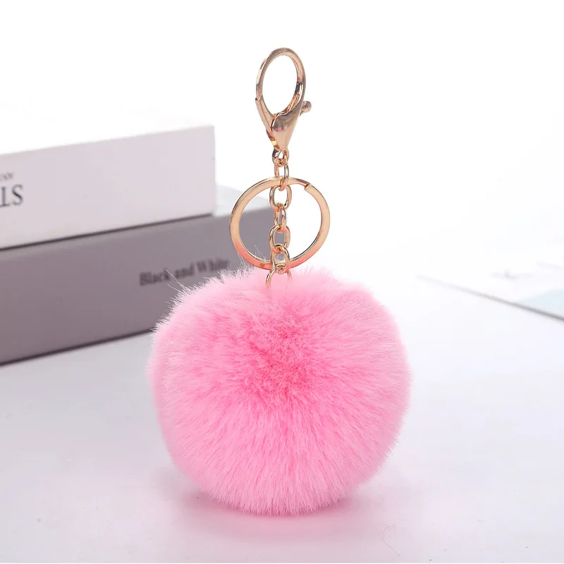 Wholesale Puff Ball Cartoon - Fuzzy Plush Keychains