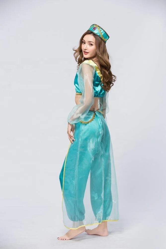 2022 Cosplay Princess Jasmine India Belly Dance Arabian Fancy Dress ...