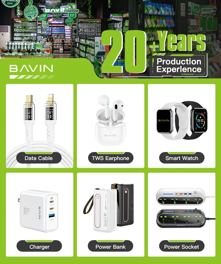 Bavin Multi Port Custom Logo Price Desktop 5 In 1 Usb Phone Charger 45w ...