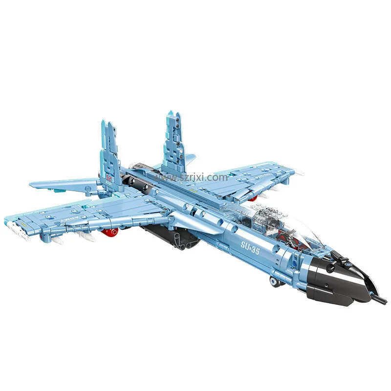 Jie Star 58122 Military Sukhoi Su-35 Fighter Block DIY Pull Back ...
