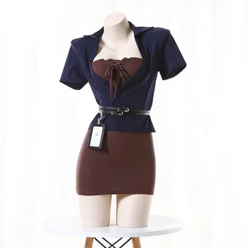 Women Cosplay Office Lady Uniform Costume Dress Outfit Sexy Secretary ...