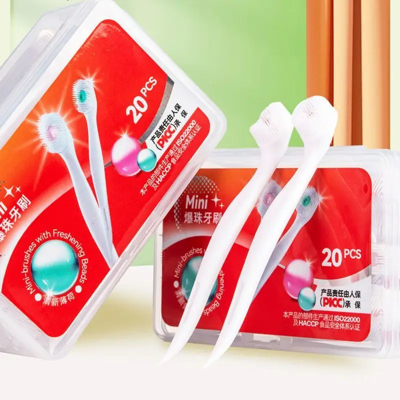 Factory Disposable Mint&Peach Bead Toothbrush Portable Travel Mini Soft ...