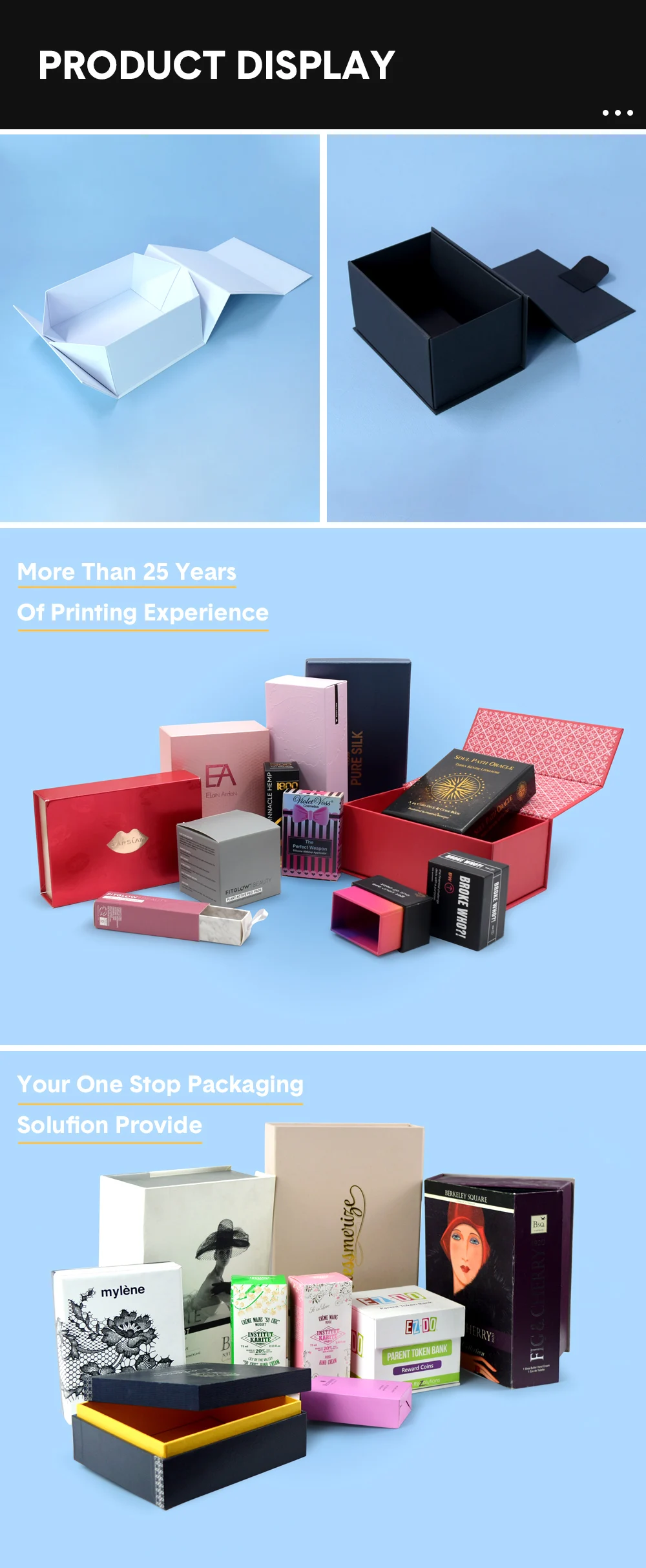 Luxury Rigid Blue Gold Hot Stamping Jewelry Storage Retail Luxury ...