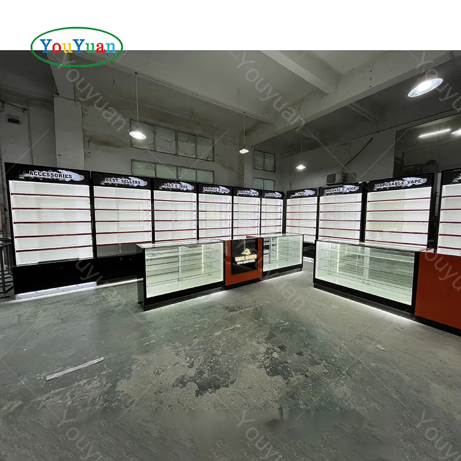 Customized Cigarette Display Shelves Display Showcase Smoke Shop ...