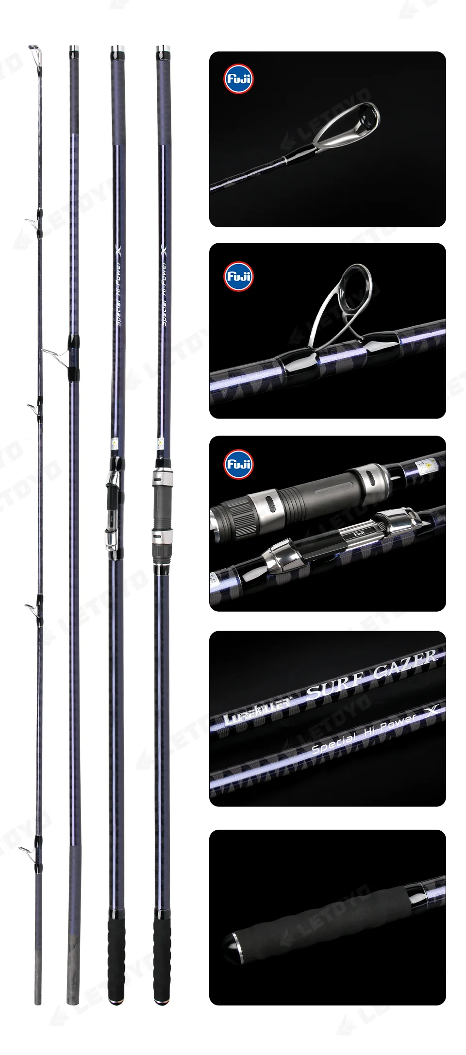 Lurekiller Surf Gazer 420BX Rods - 4.2m Distance Casting Fishing Rod ...