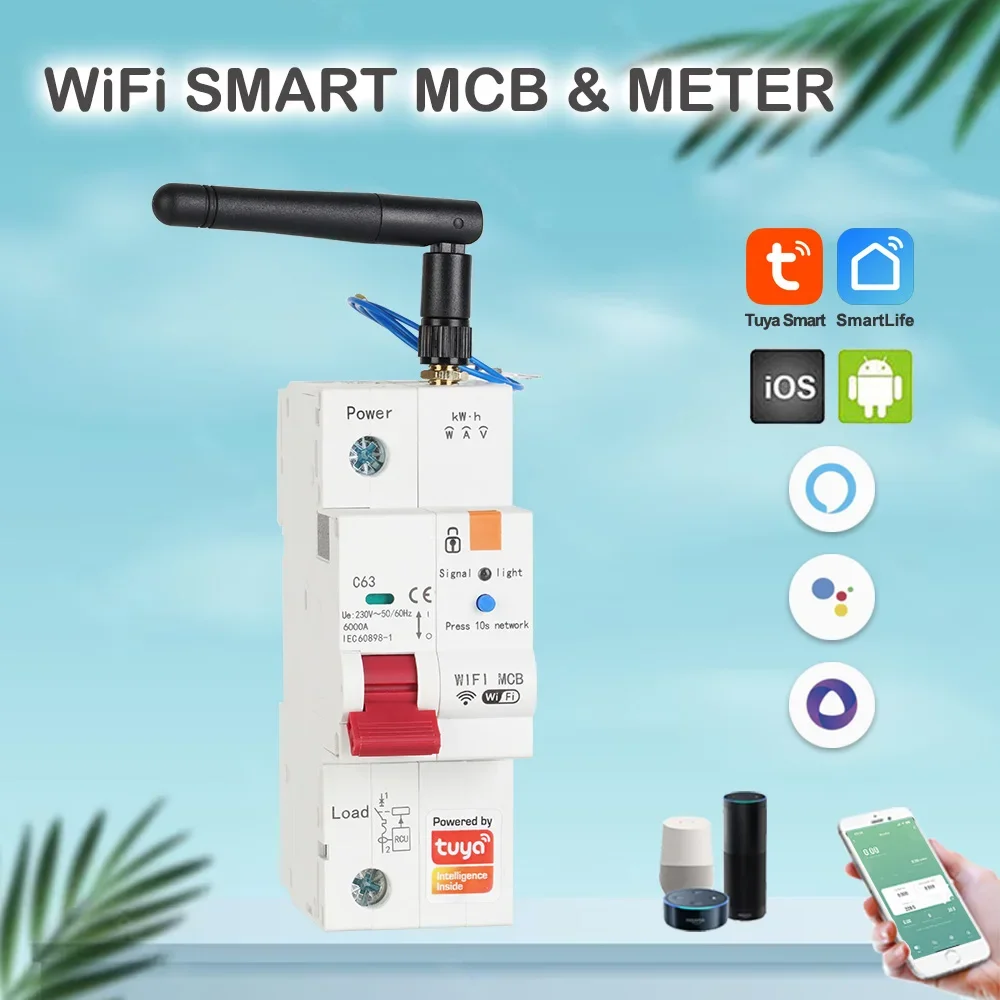 Tuya Wifi Smart Life Timer App Remote Control Smart Automatic Mcb ...