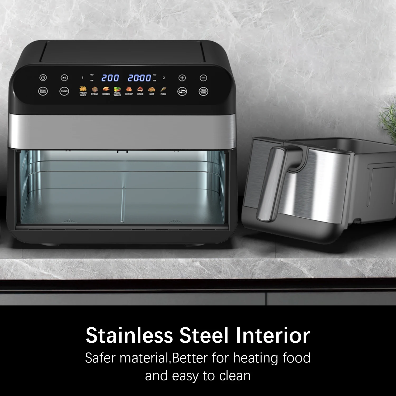 Hot Sale Double Air Fryer With Dual Basket 8l 9l 10l Two Dual Zone 2 ...