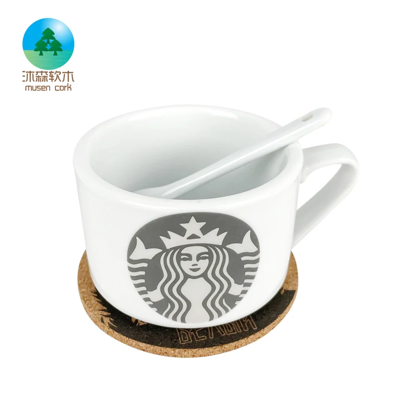 Logo Cork Tea & Beer Coaster Mat Natural Placemat Insulation Pads Wood ...