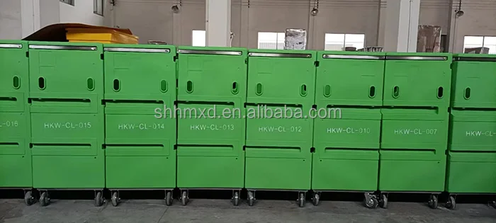 Plastic Laundry Cage Linen Trolley with Shelves for Hotel