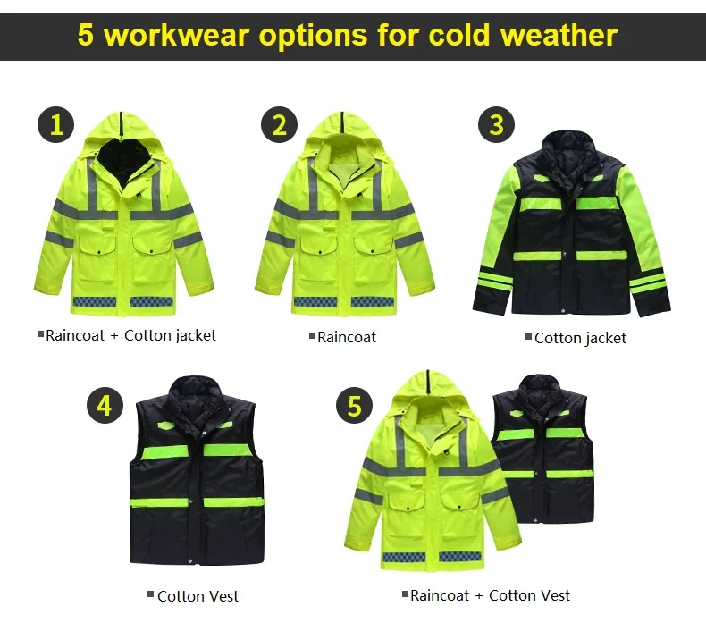 Customized Waterproof Construction Site Reflective Raincoat ...