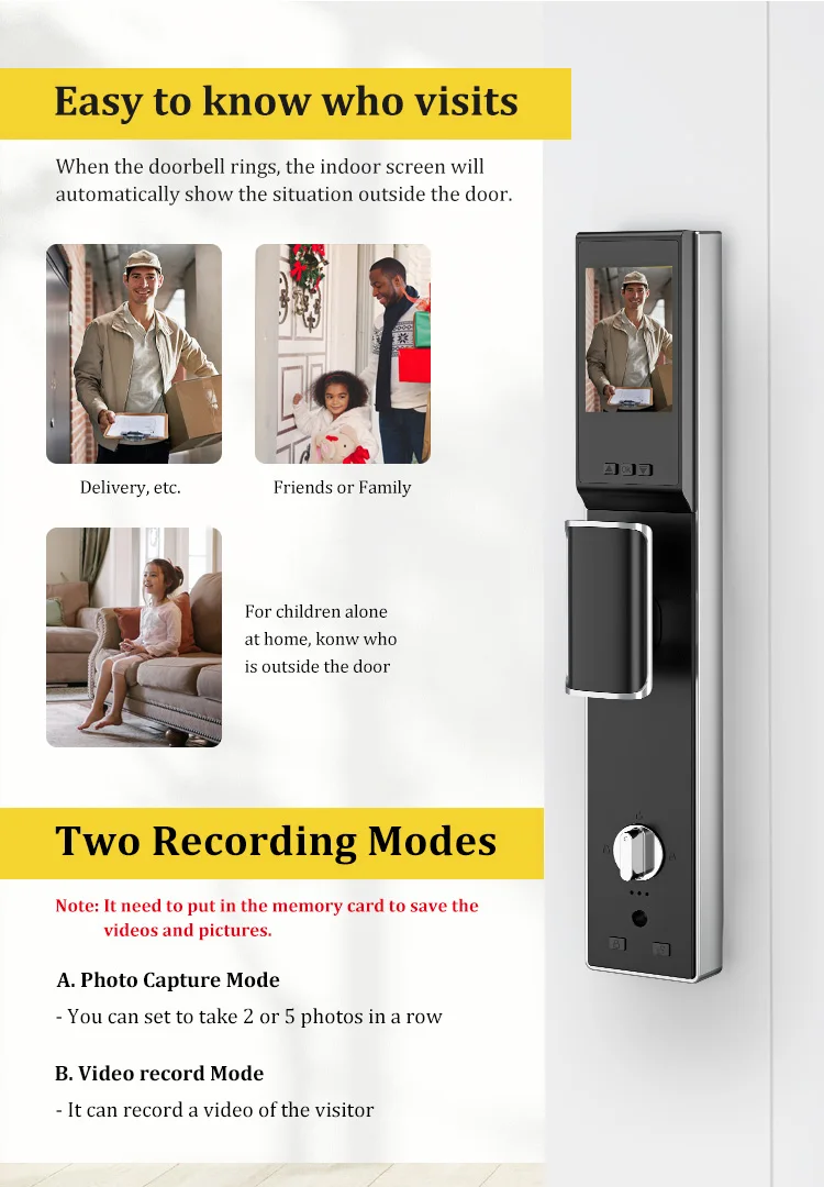 Tropernic Ttlock Camera Doorbell - Smart Fingerprint Lock