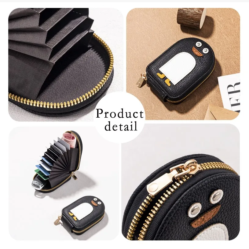 Creative Design Cute Animal Penguin Coin Purse Genuine Leather Mini ...