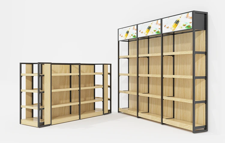 Factory Supplier Steel-wood Supermarket Shelves Multi-faceted Storage ...