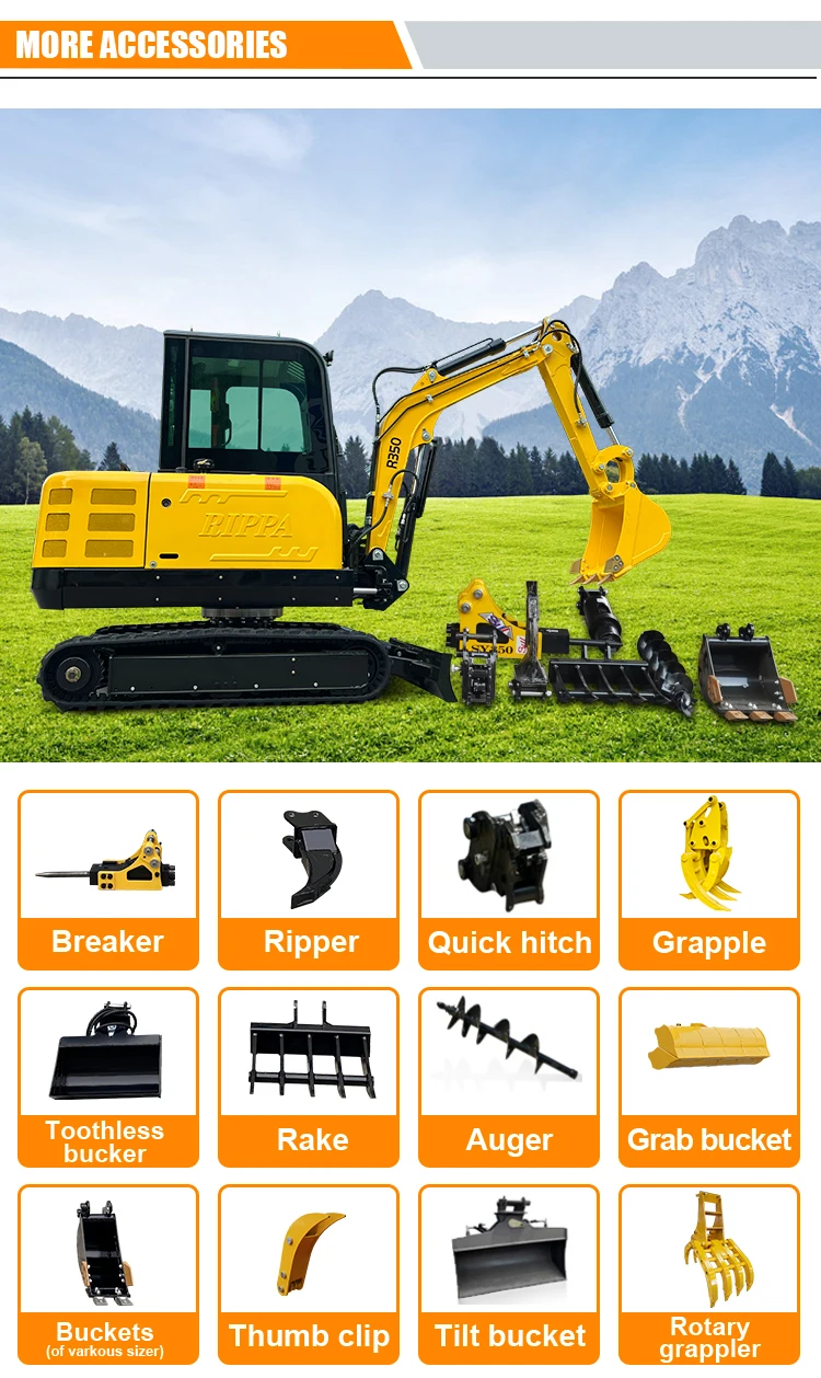 Cheap Mini Pelle Rippa Minibagger 1 Ton New Mini Digger 2ton Excavator ...