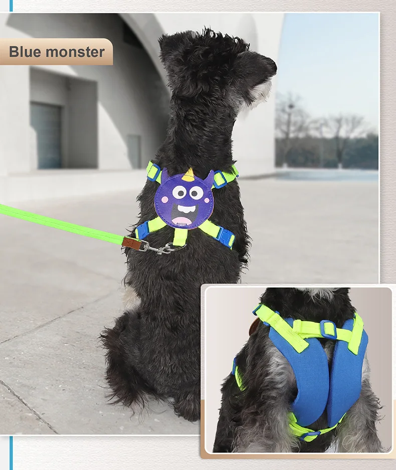 Reflective Cartoon Dog Chest And Back Vest-style Pet Chest Strap Small ...
