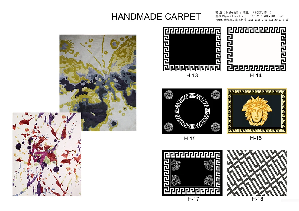 High End Carpets Luxury Wool Area Rugs Bedroom Customize Handmade ...