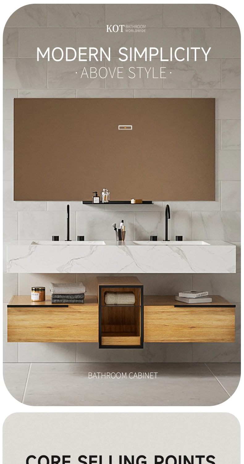 Kot Designer Style Modern Bathroom Furniture Wall Mount Floating Cabinet Bathroom Cabinet ...