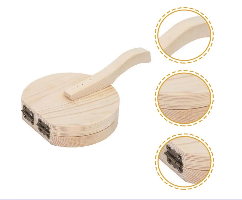 Wood Tortillera Presser Made From Natural Food-grade Acacia Wood Use ...
