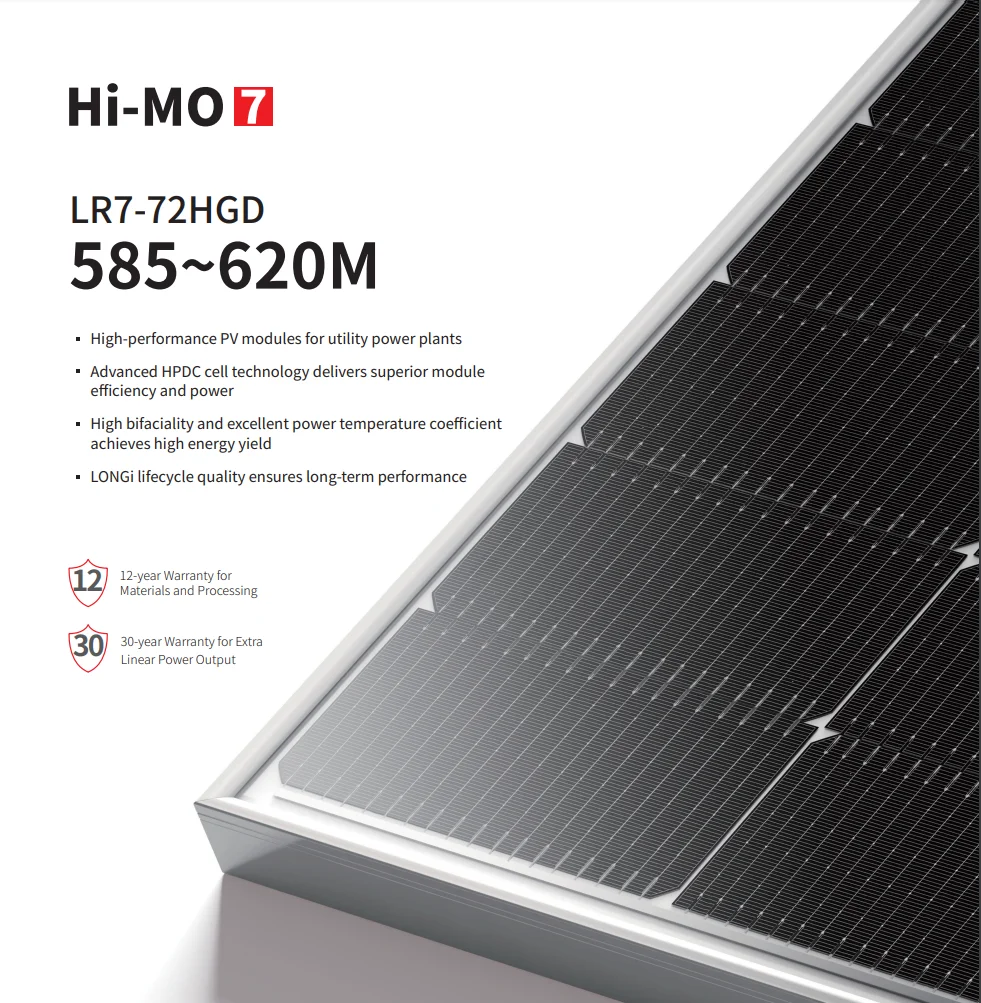 Longi Hi Mo 7 Bifacial 620W/615W/610W Solar Panel Half Cell HBC 600W ...