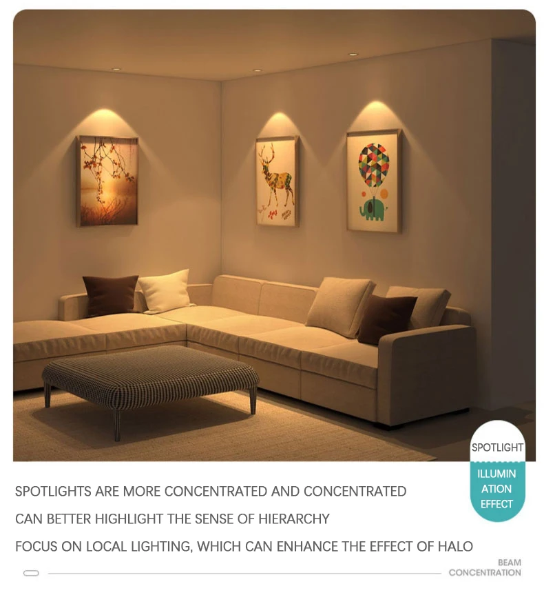 Anti-glare Spotlight Cob Embedded Downlight Living Room Without Main ...