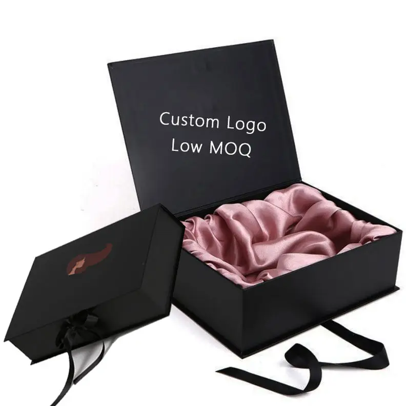Cheap Personalized Custom Satin Wig Boxes Custom Logo Hair Wig Box With ...