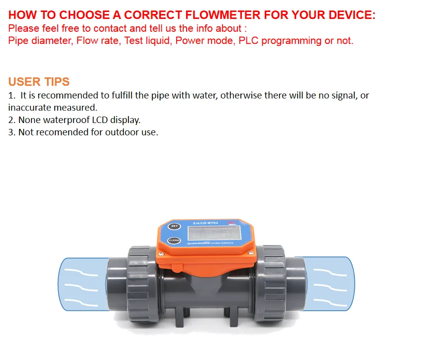 3 Inch Wire Connection BT-01 PVC Water Flow Meter - 100-3000 LPM