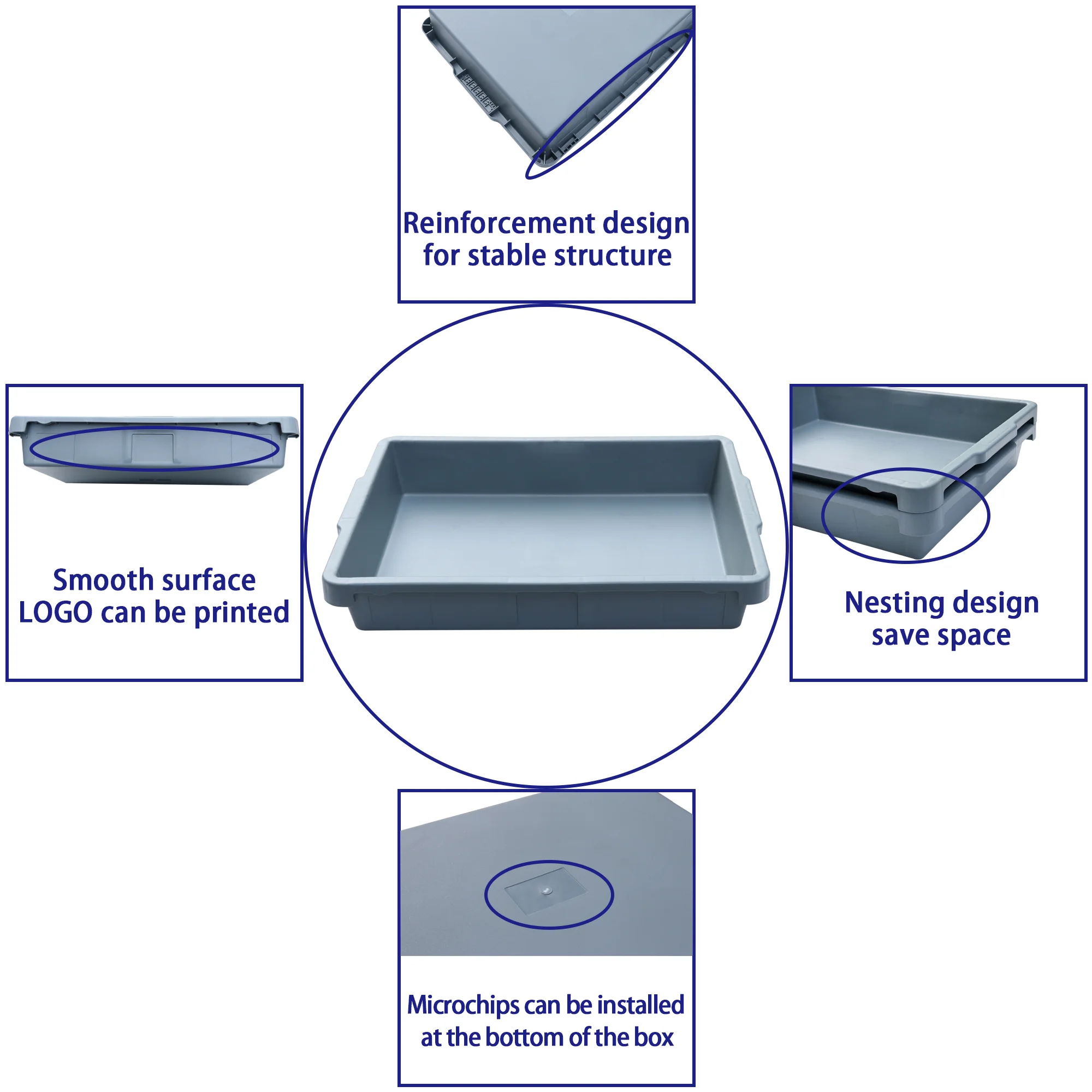 QS Grey Baggage Handling Plastic Airport Tray - Eco-friendly