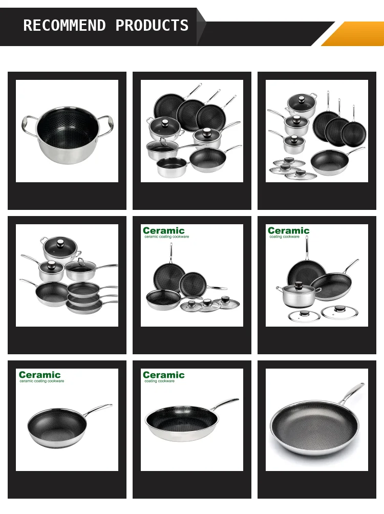 Luxury 3.5mm Hex Clad Skillet Kitchen Healthy Non-stick Frying Pans ...