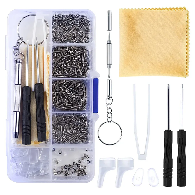 500 Screw Glasses Frame Repair Kit Tool Box Screw Screwdriver Glasses ...