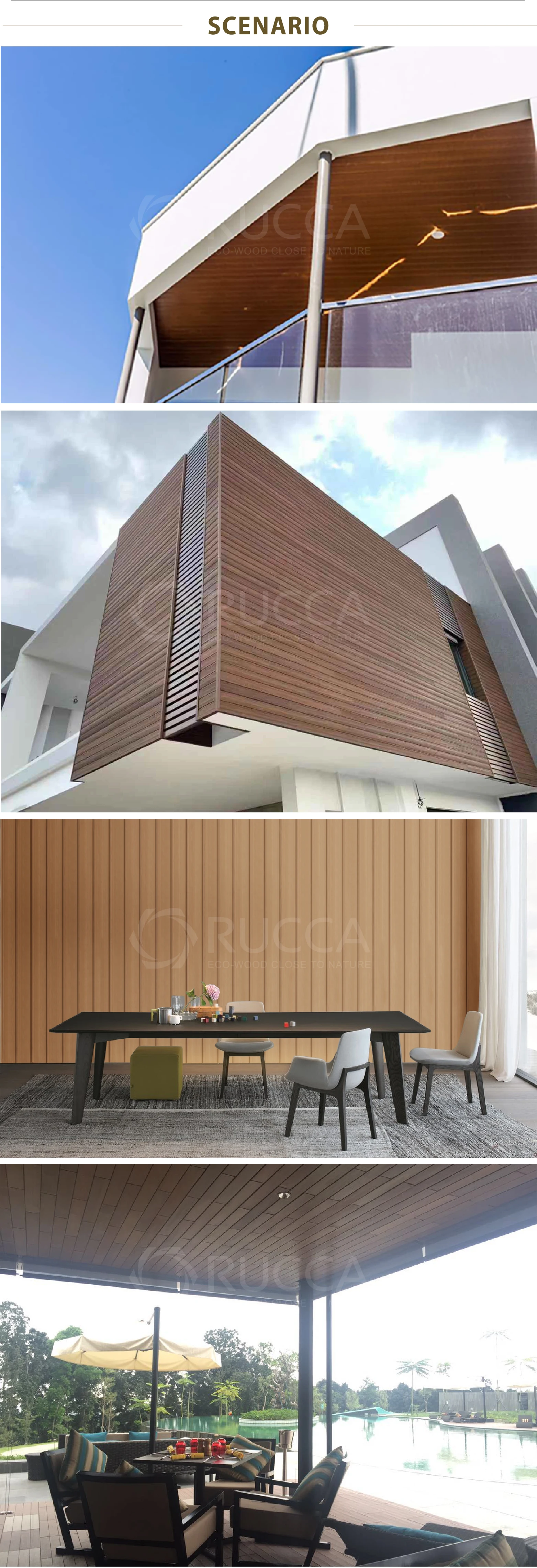 Natural Antisepsis WPC Wall Boards for Indoor Decoration