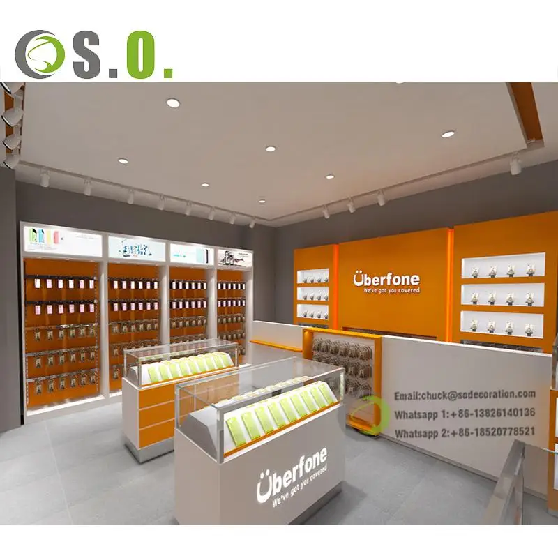 Customized Cellphone Store Display Fixture Mobile Phone Display Counter ...