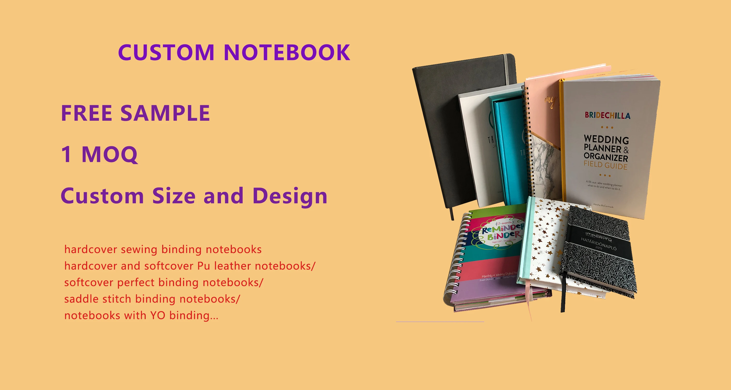 Free Sample Custom Printing Cute Notebook Personalized Dairy Notebooks ...
