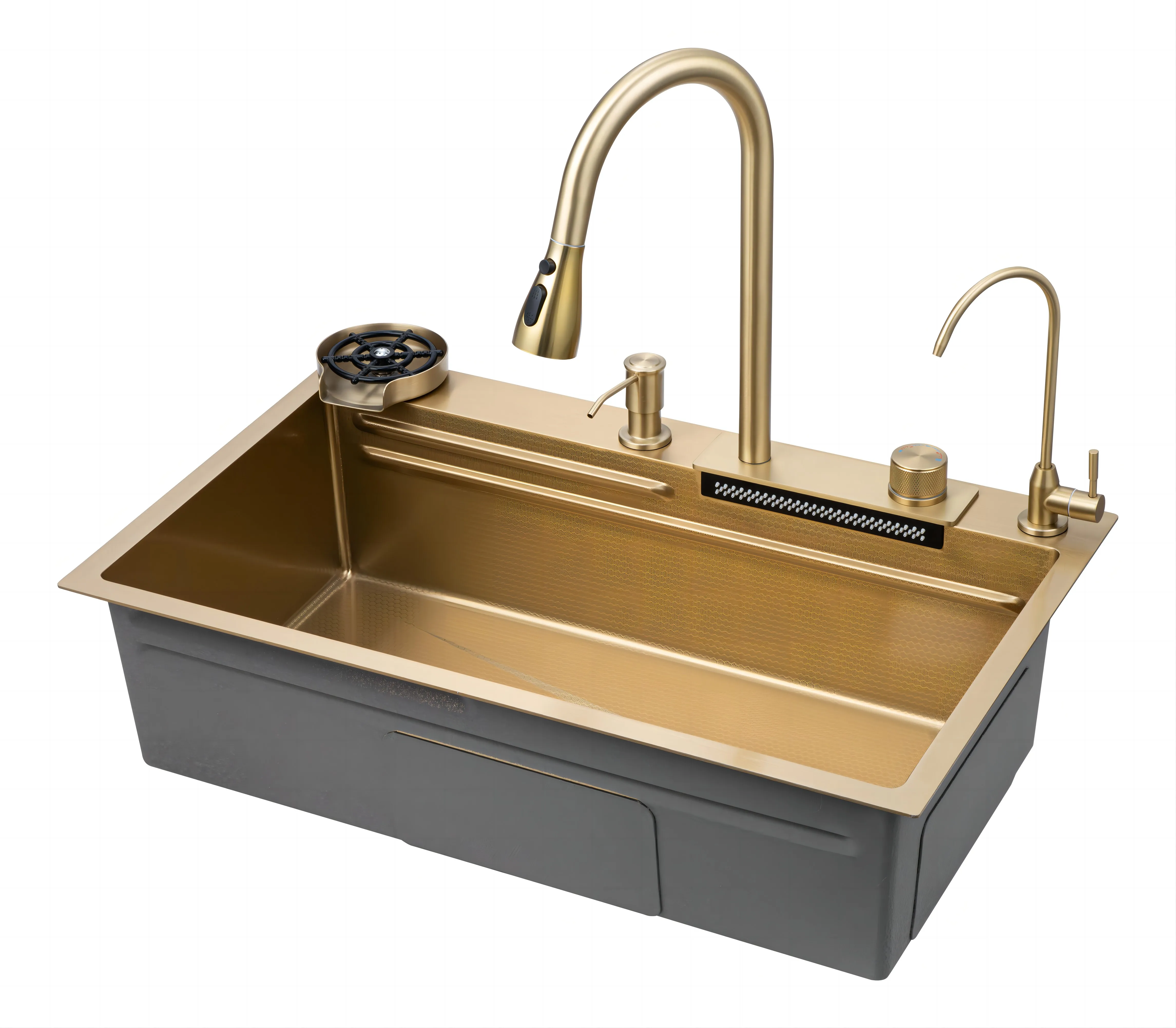 304 Stainless Steel Modern Kitchen Sink Gold Gold Sink Smart Kitchen ...