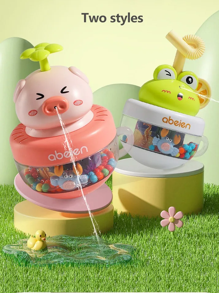 New Design Baby Cartoon Animal Amphibious Pressing Water Bath Roly-poly ...