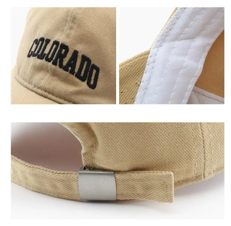 In Stock Unisex Navy Blue Colorado Embroidery Baseball Cap