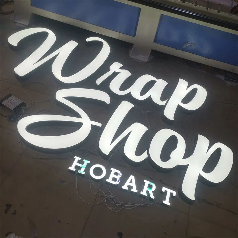 Outdoor Store Front Signage Stainless Steel Frontlit Advertising Sign ...