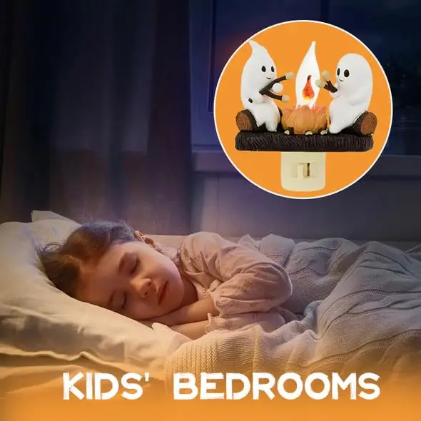 Ghost Campfire Nightlight - Spooky Flickering Candle