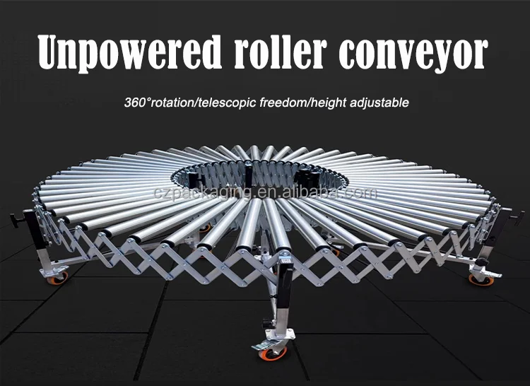 Unpowered Expandable Roller Conveyor - High Flexibility