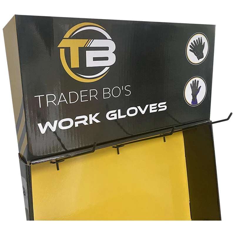 Free Standing Custom Cardboard Hanging Pegboard Hook Display Stand ...