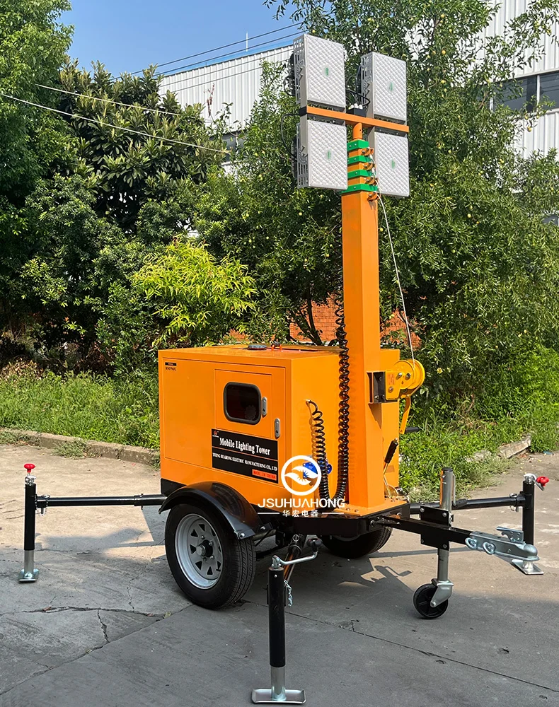 Manual Lifting Water Cooled Diesel Generator Lighthouse With Led Light ...