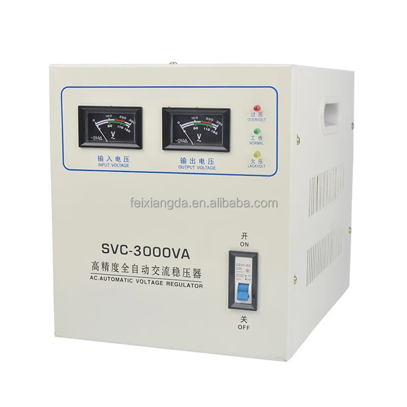 Hot Selling 3000va Single Phase Svc Voltage Stabilizer 3kva Automatic Voltage Regulator Servo ...
