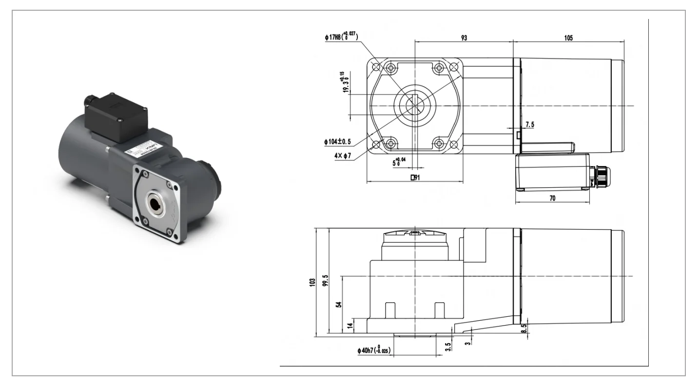 LINIX 5IK40 Assembly 40W Induction Motor - High Torque Gear Motor