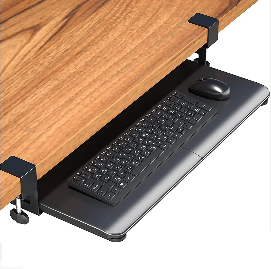 Large Computer Keyboard Tray Under Desk Pull Out with Extra Sturdy C ...