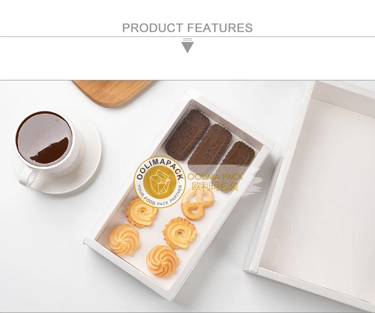 OOLIMA Disposable Paper Biscuit Packaging Box With Clear Lid Gift ...