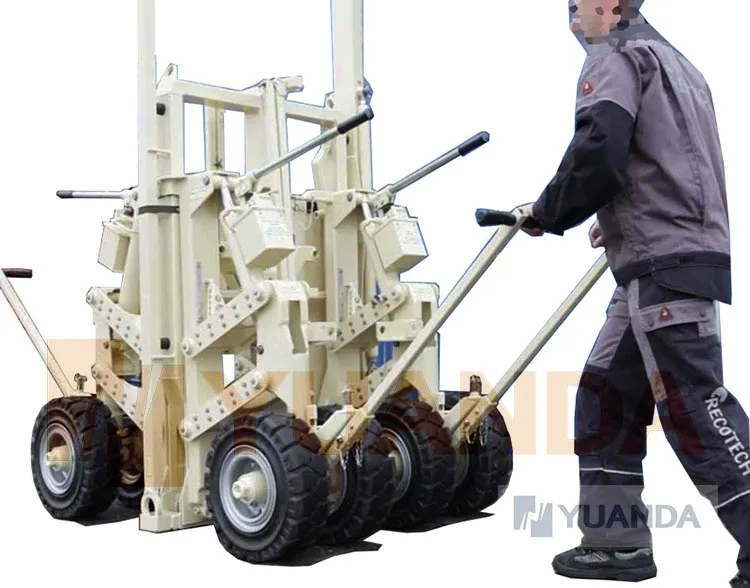 Portable Wing Move Lift Container Mobilizer Rubber Dolly