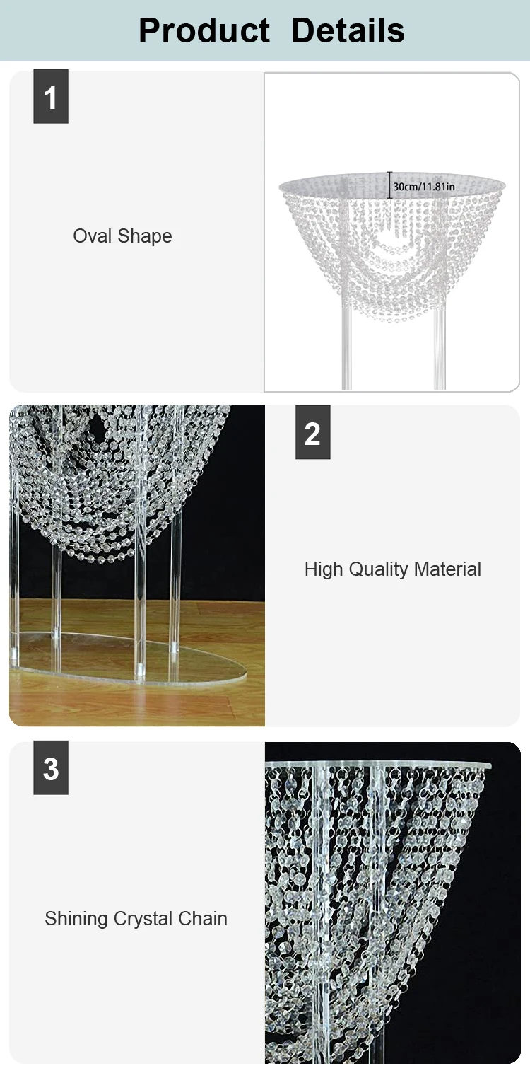 Crystal Flower Stand Clear Acrylic Flower Stand, Transparent Floor Vase ...