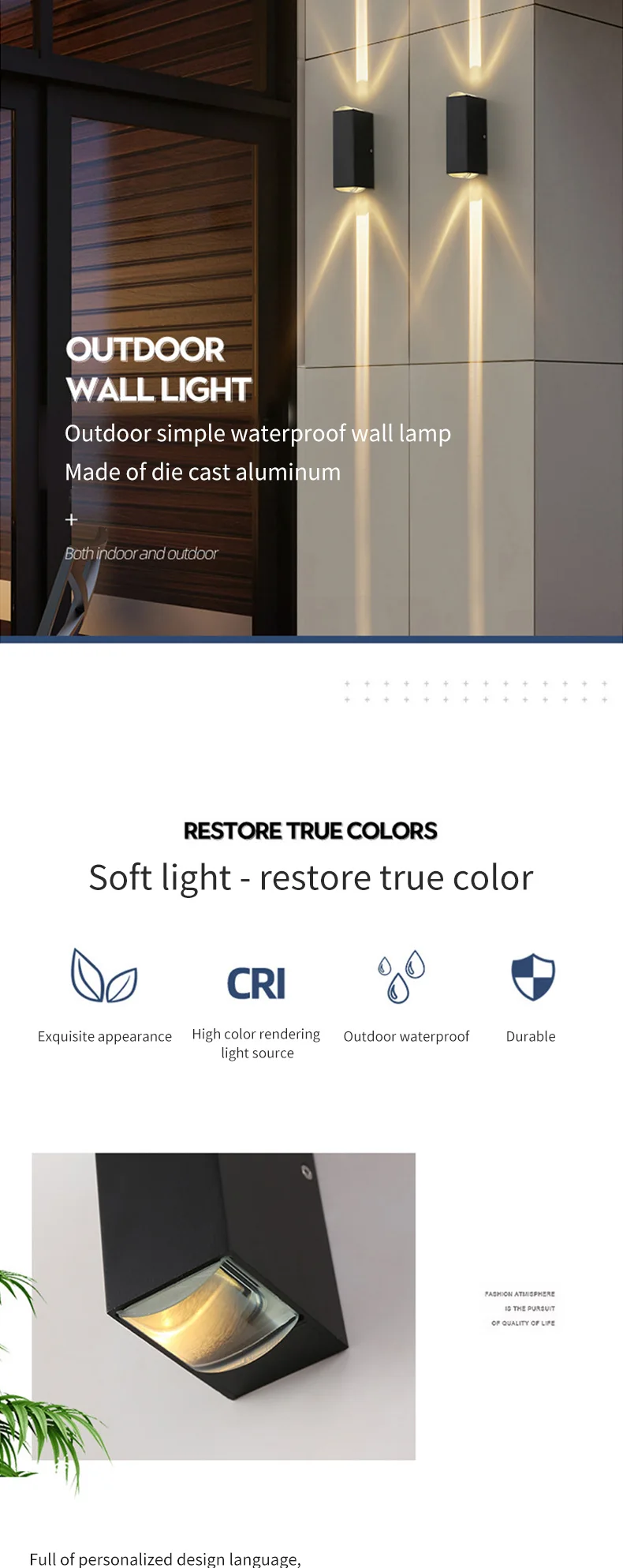 Exterior Waterproof Outside Wall Sconce 6w Modern Design With Led ...