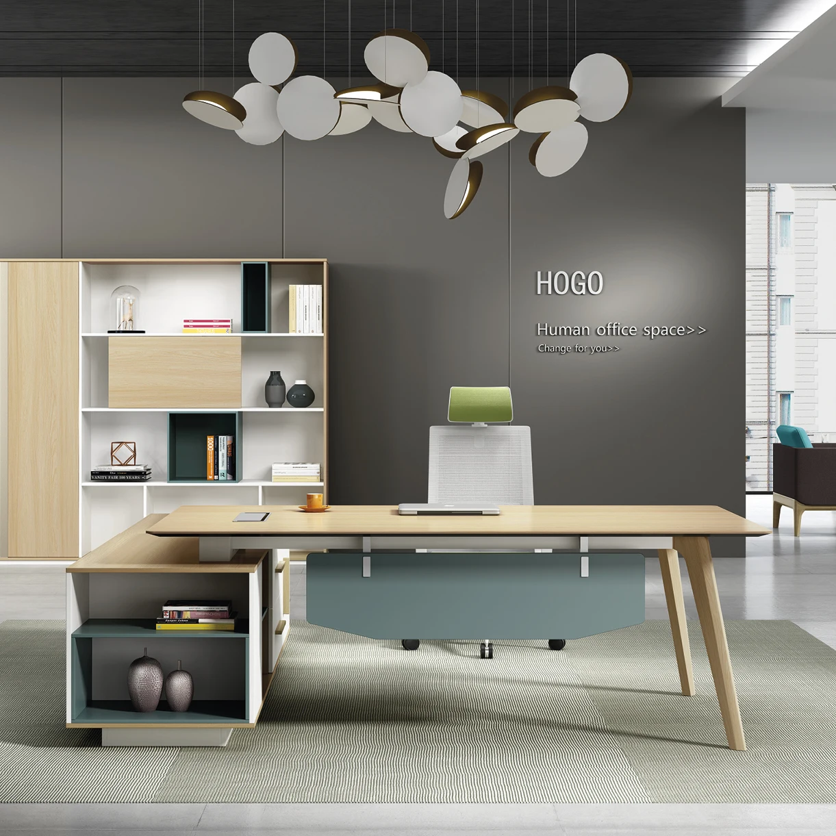 Modern Design Office Desk Furniture With Storage Cabinet Ceo Director ...