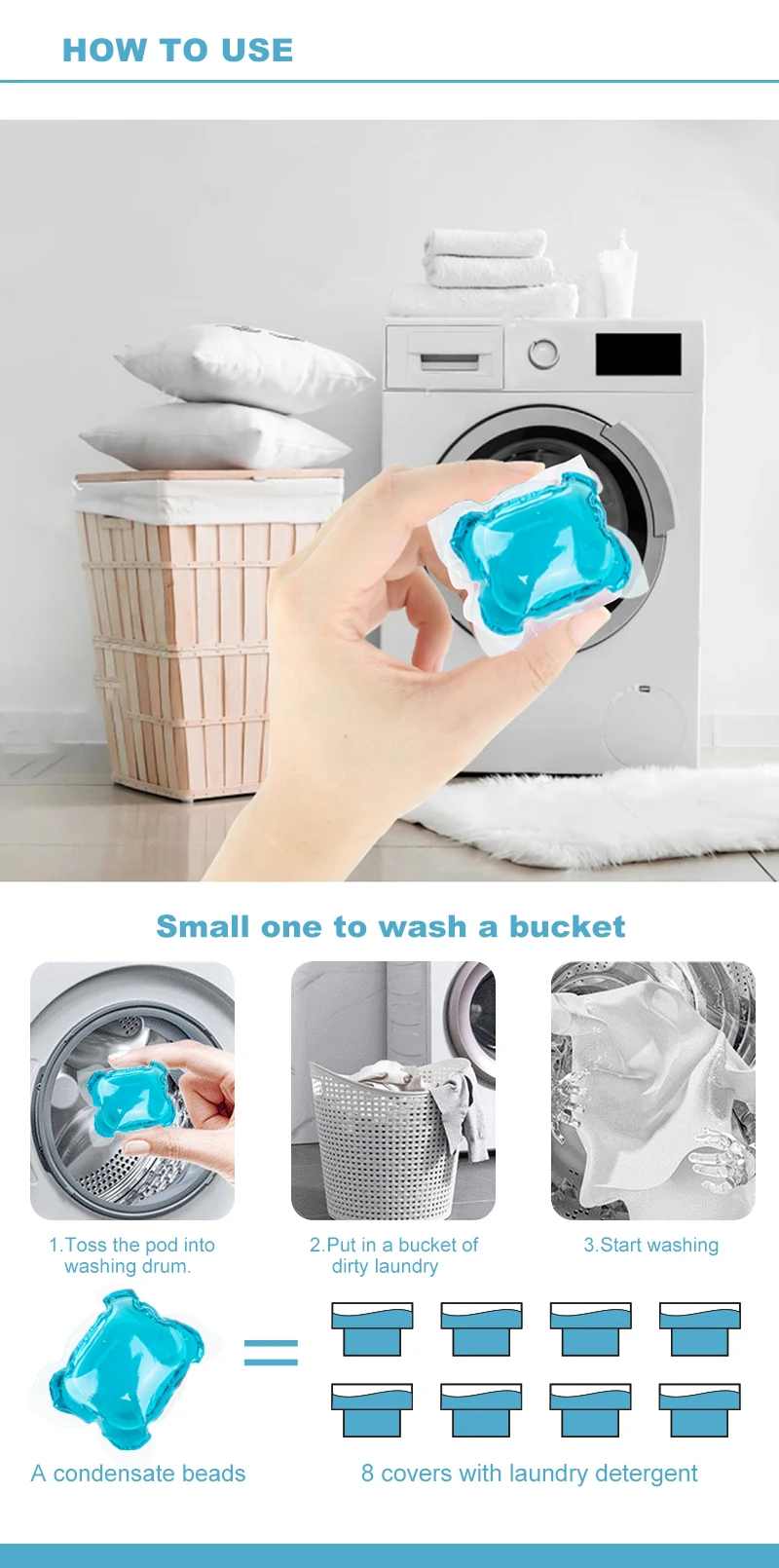 Mucro Grepower Laundry Pod Capsule Washing Capsule Detergent Pod Gel ...