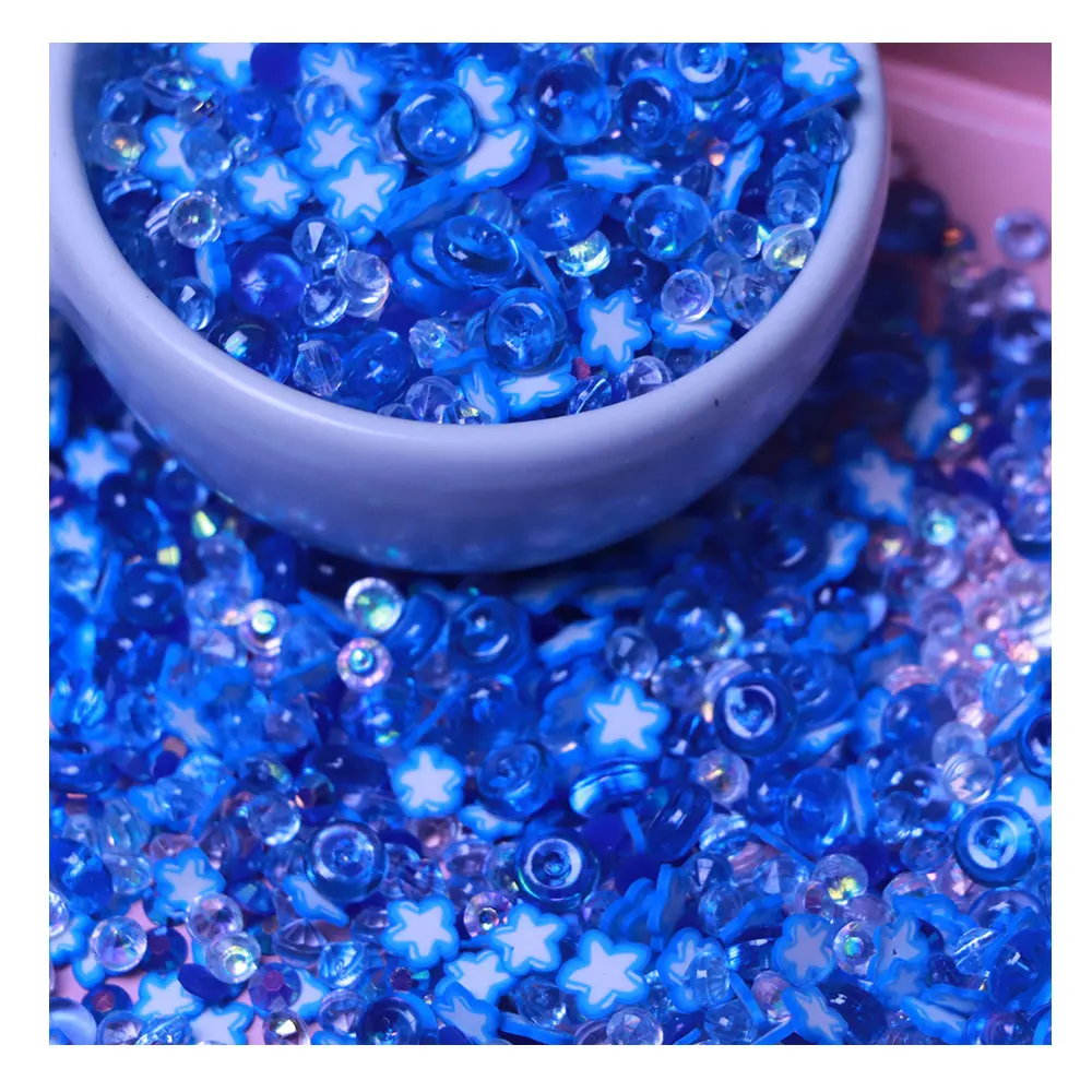Blue Polymer Clay Confetti Mixed Fishbowl Beads Diamonds Clay Star ...